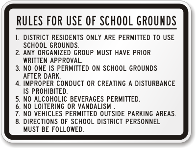 School Rules Signs