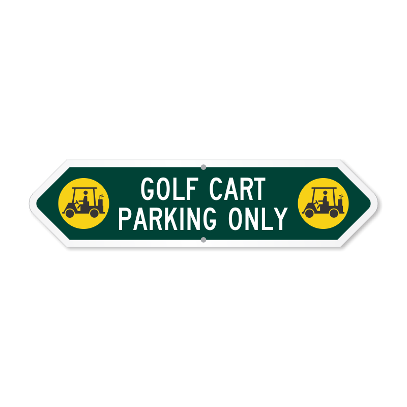 Directional Golf Cart Parking Only Sign, SKU: K2-4887