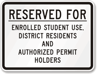 School Reserved Parking Sign, SKU: K-2990